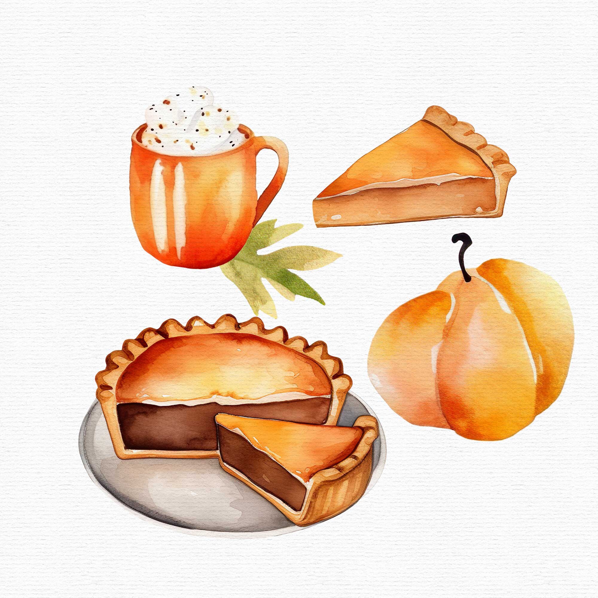 Thanksgving Clipart, Autumn Clipart, Fall Clip Art, 60 Png Files With ...