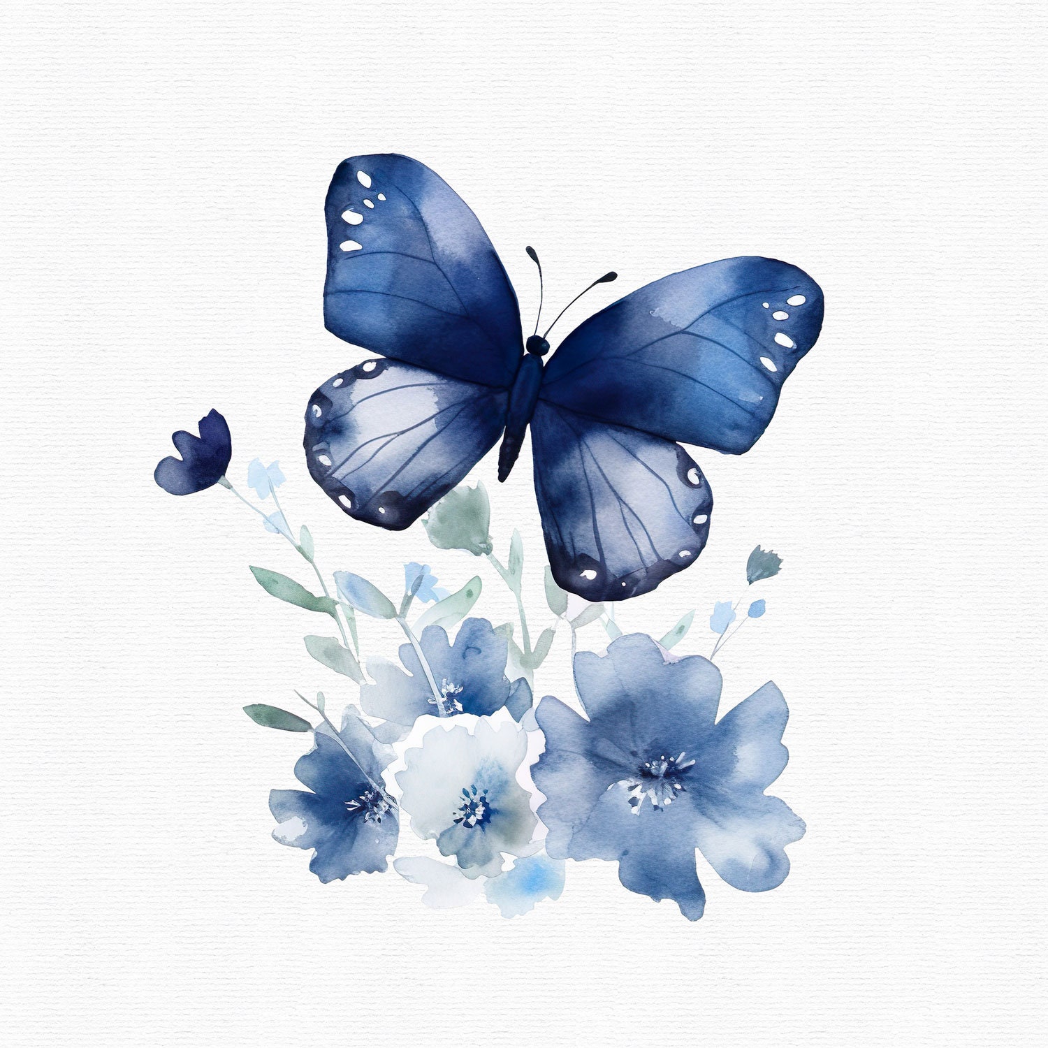 Blue Butterfly Clipart, Flowers Clipart 40 Png Files With Transparent ...
