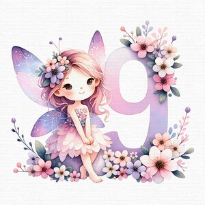 Fairy Clipart, Fairy Garden Clipart, Numbers Clipart, 11 Png Files With ...