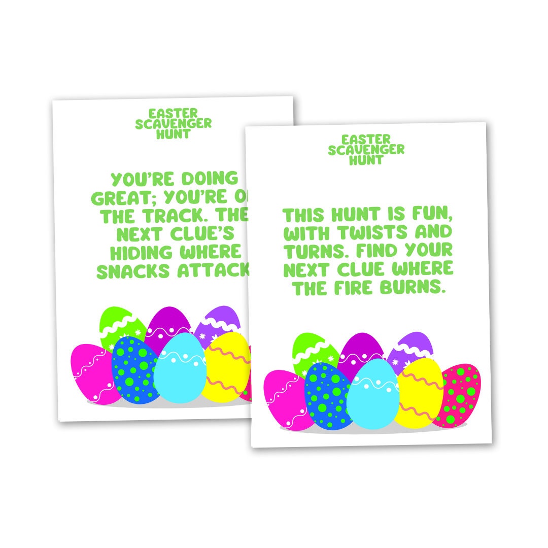 Easter Scavenger Hunt Printable - Fun Hunt for Kids - Easter Bunny ...