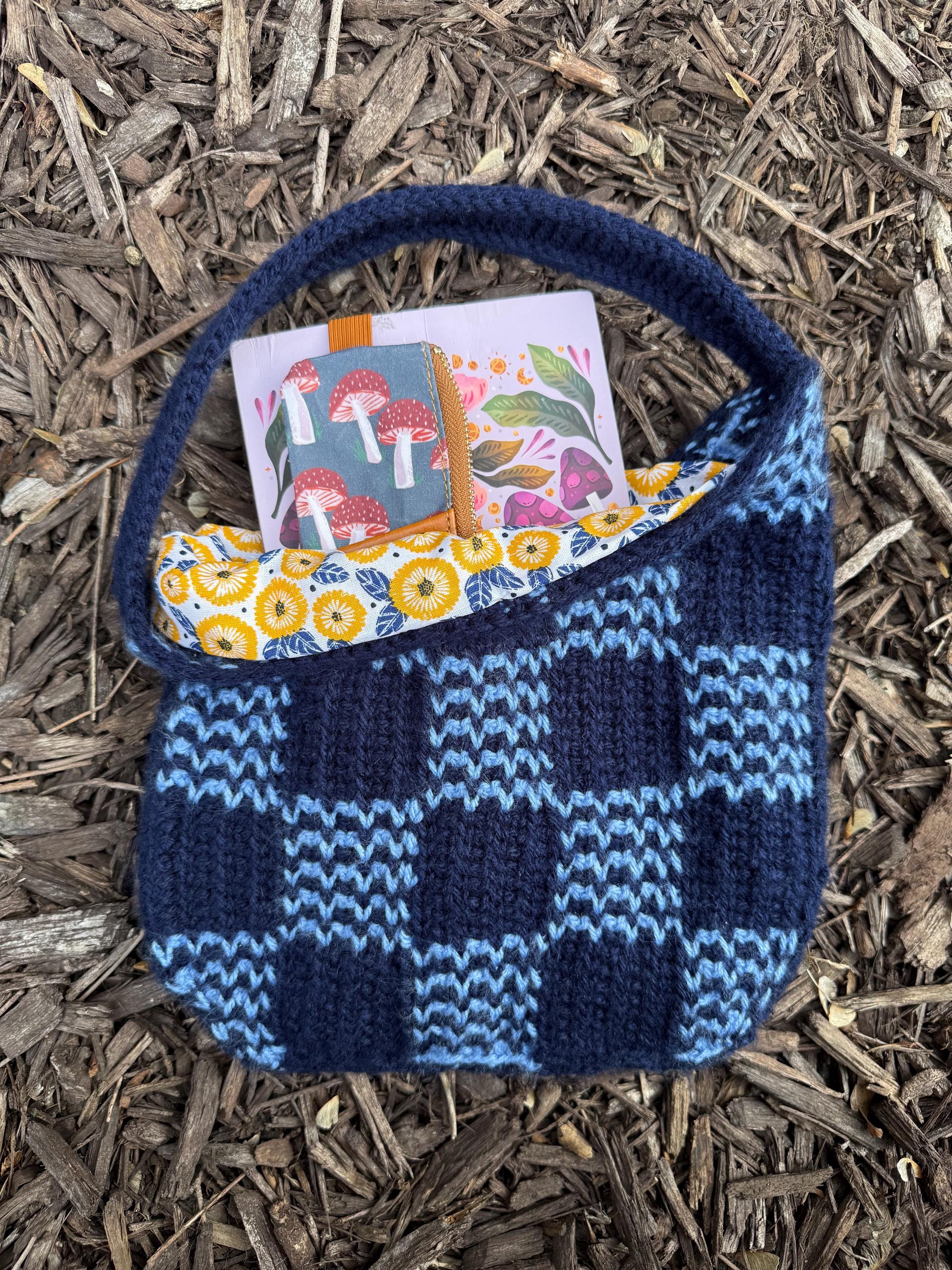 Tunisian Crochet Bag Pattern PDF (english): Check It Bag, Includes ...