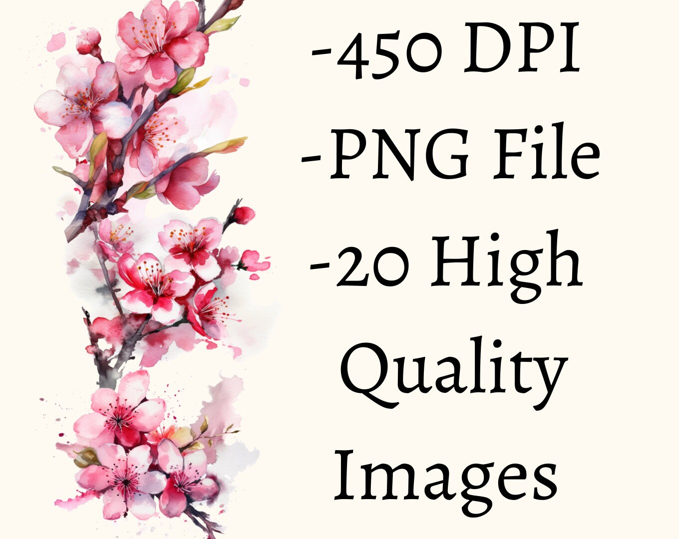 20 Watercolor Cherry Blossom Clipart, Transparent Background PNG ...