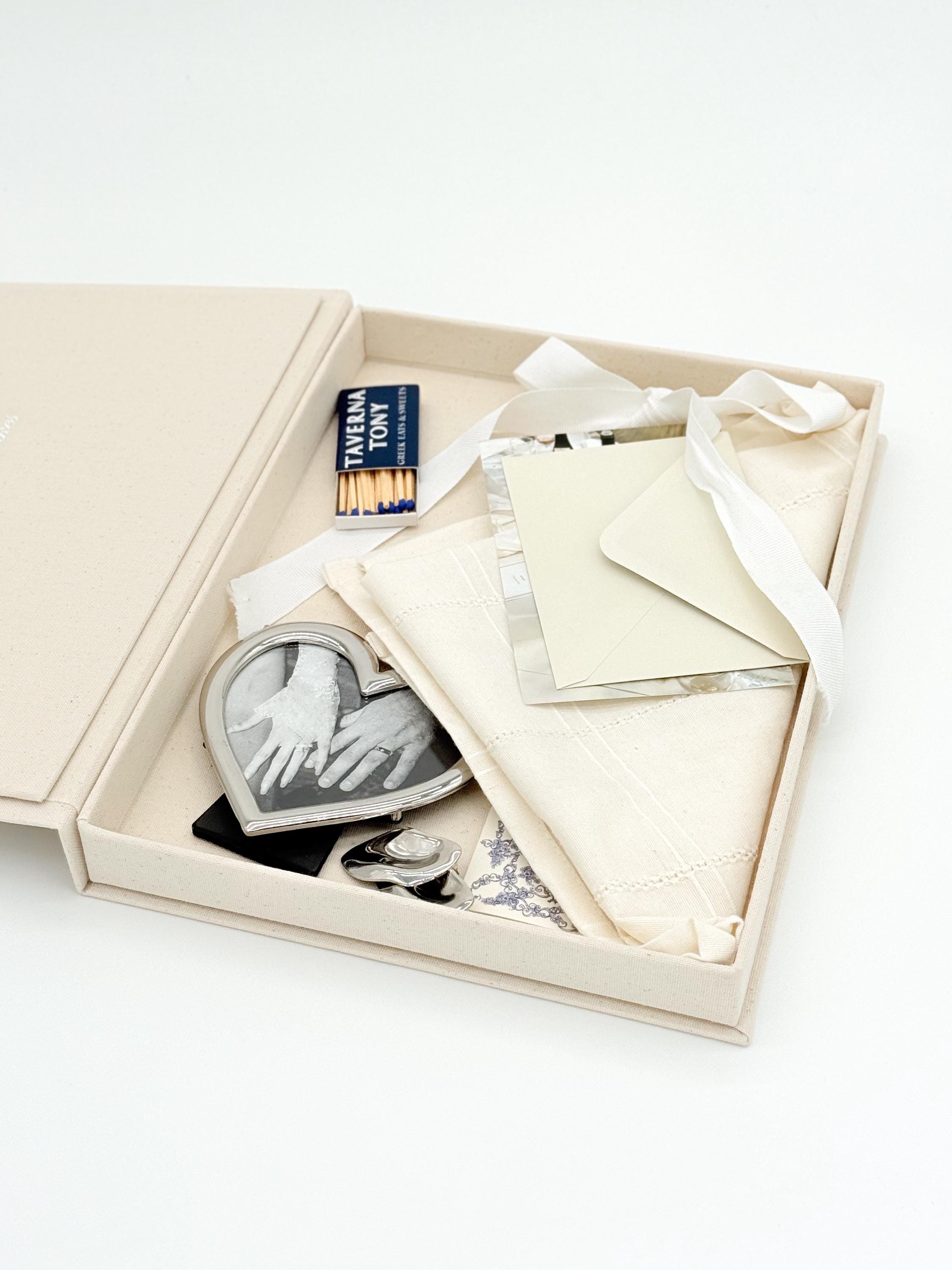 Linen Wedding Keepsake Book Box - Etsy