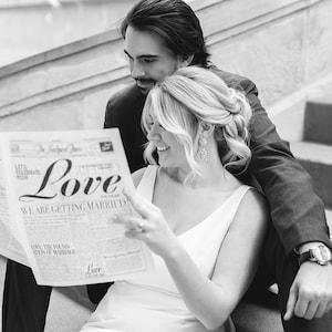 Wedding Newspaper Prop Bundle: Engagement Photoshoot Decor - Etsy