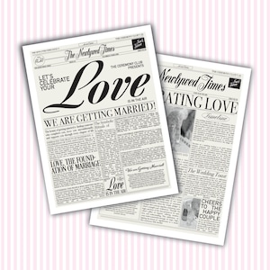 The Newspaper Prop Bundle, 3 Wedding Newspapers Used for Engagment ...
