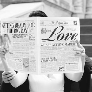 Wedding Newspaper Prop Bundle: Engagement Photoshoot Decor - Etsy