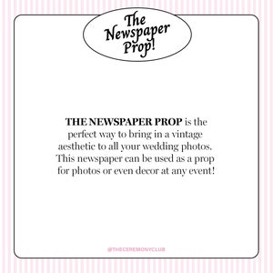 Wedding Newspaper Prop Bundle: Engagement Photoshoot Decor - Etsy