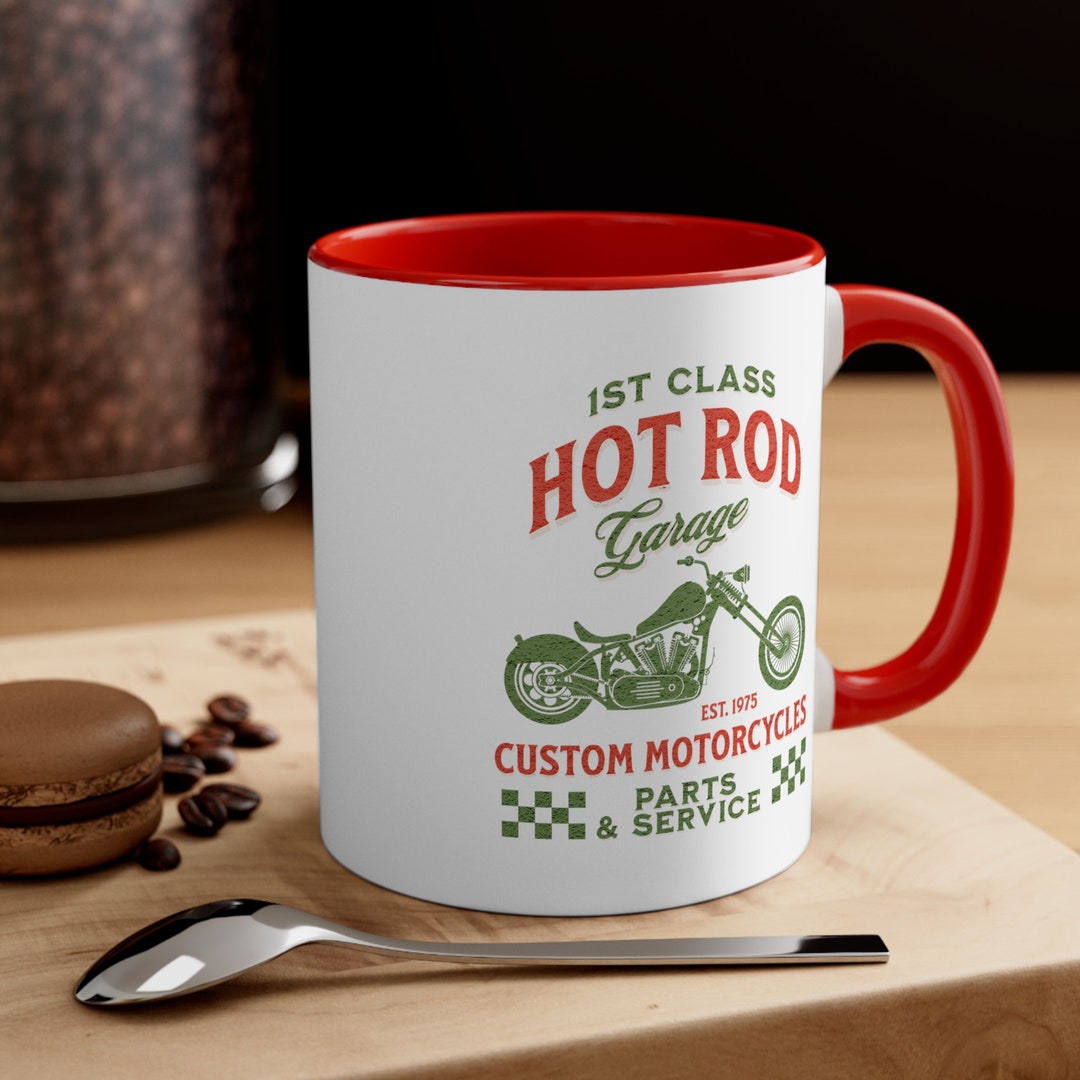Motorcycle Coffee Mug, Hot Rod Mug, Camping Mug, Motorcycle Ceramic Mug ...