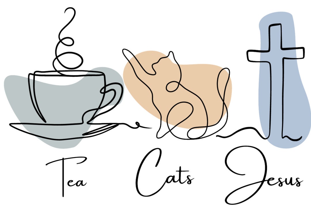 Tea Cats and Jesus, Tea Dogs and Jesus PNG File - Etsy