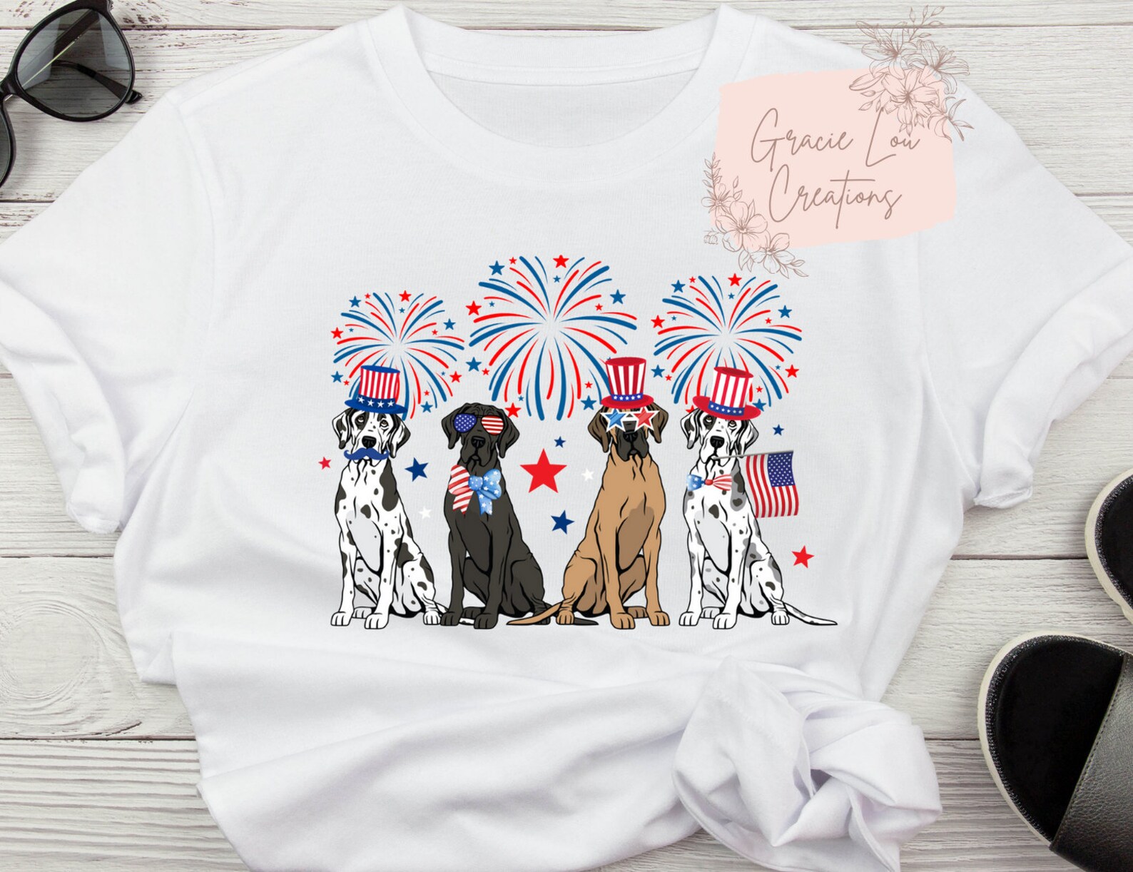 Fourth of July Great Dane PNG - Etsy