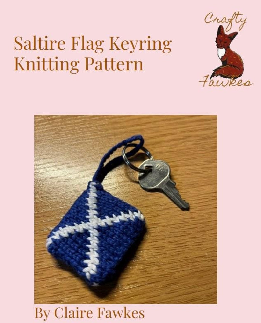 Scottish Flag Knitting Pattern - Keyring, Badge or Emblem Pdf Pattern ...