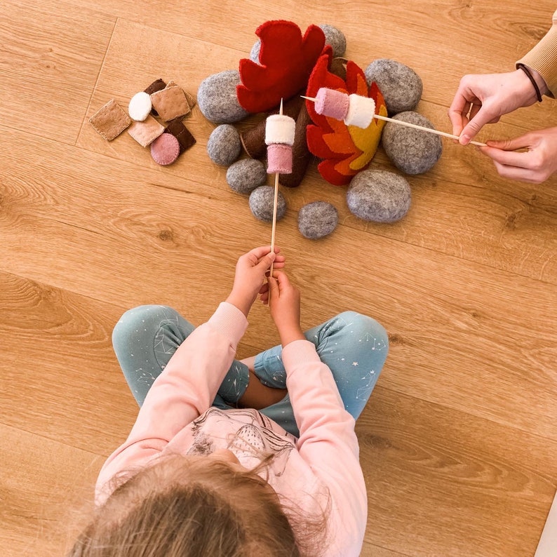 Felt Campfire and Smores Set, Pretend Camping Game, Pretend Play, Fire ...