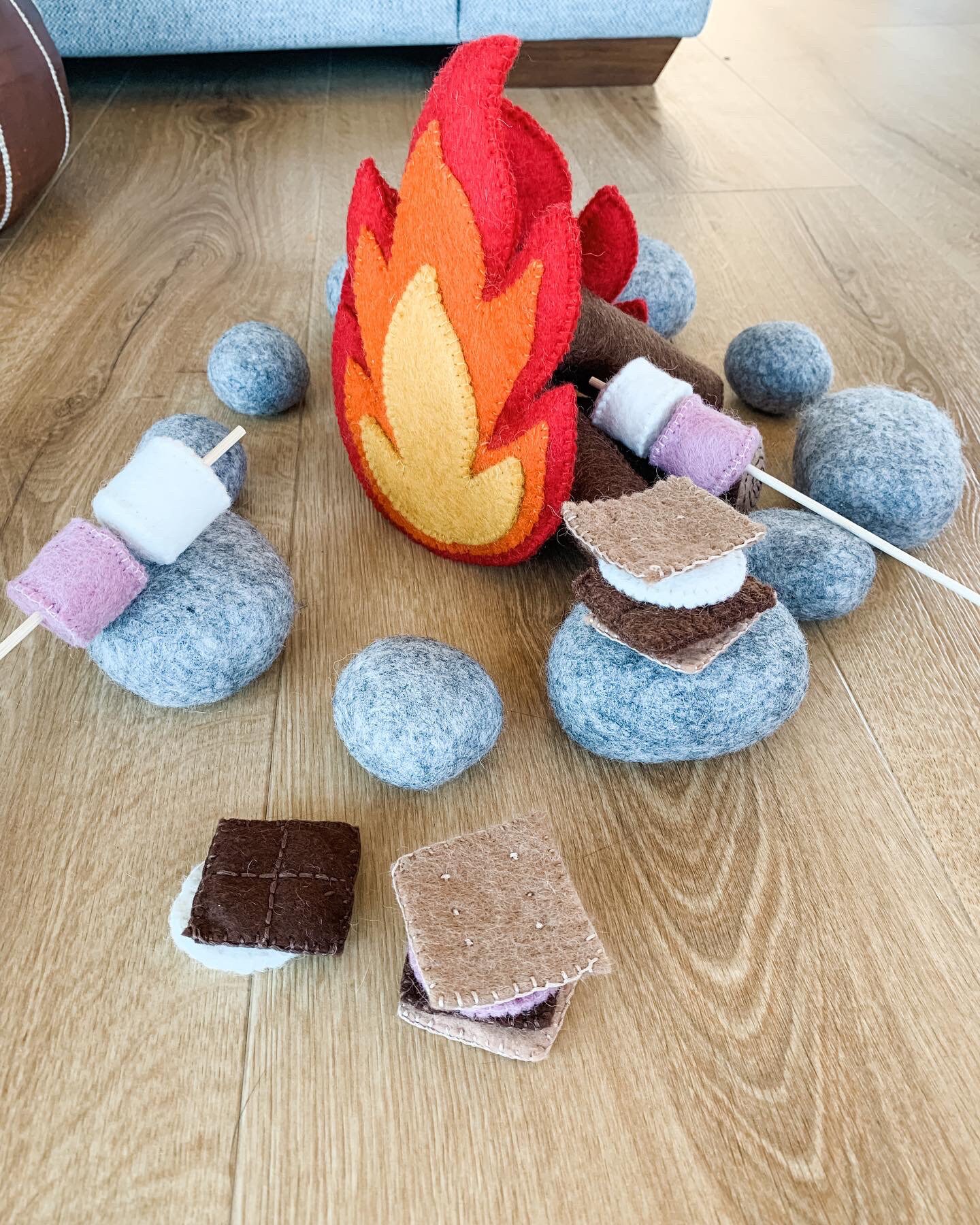 Felt Campfire and Smores Set Pretend Camping Game Pretend - Etsy