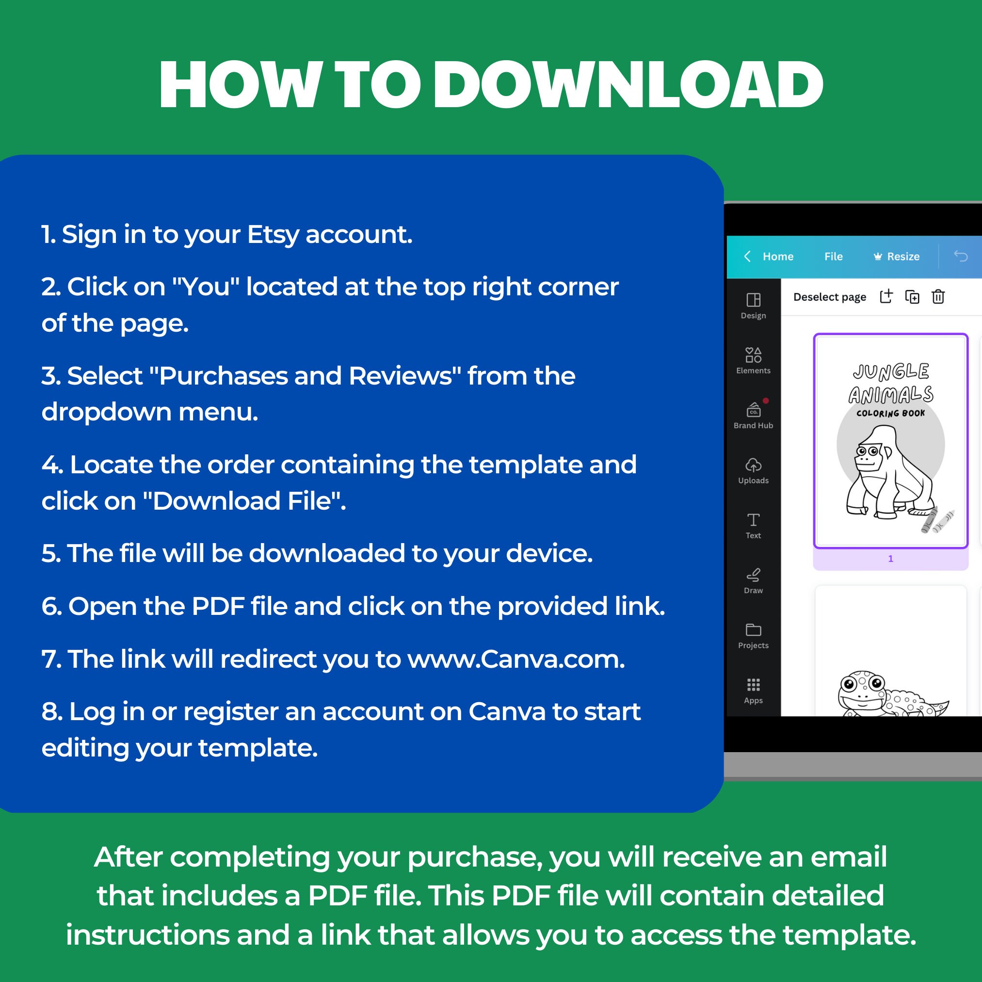 Printable and Editable Jungle Animal Coloring Pages for Kids or Adults ...