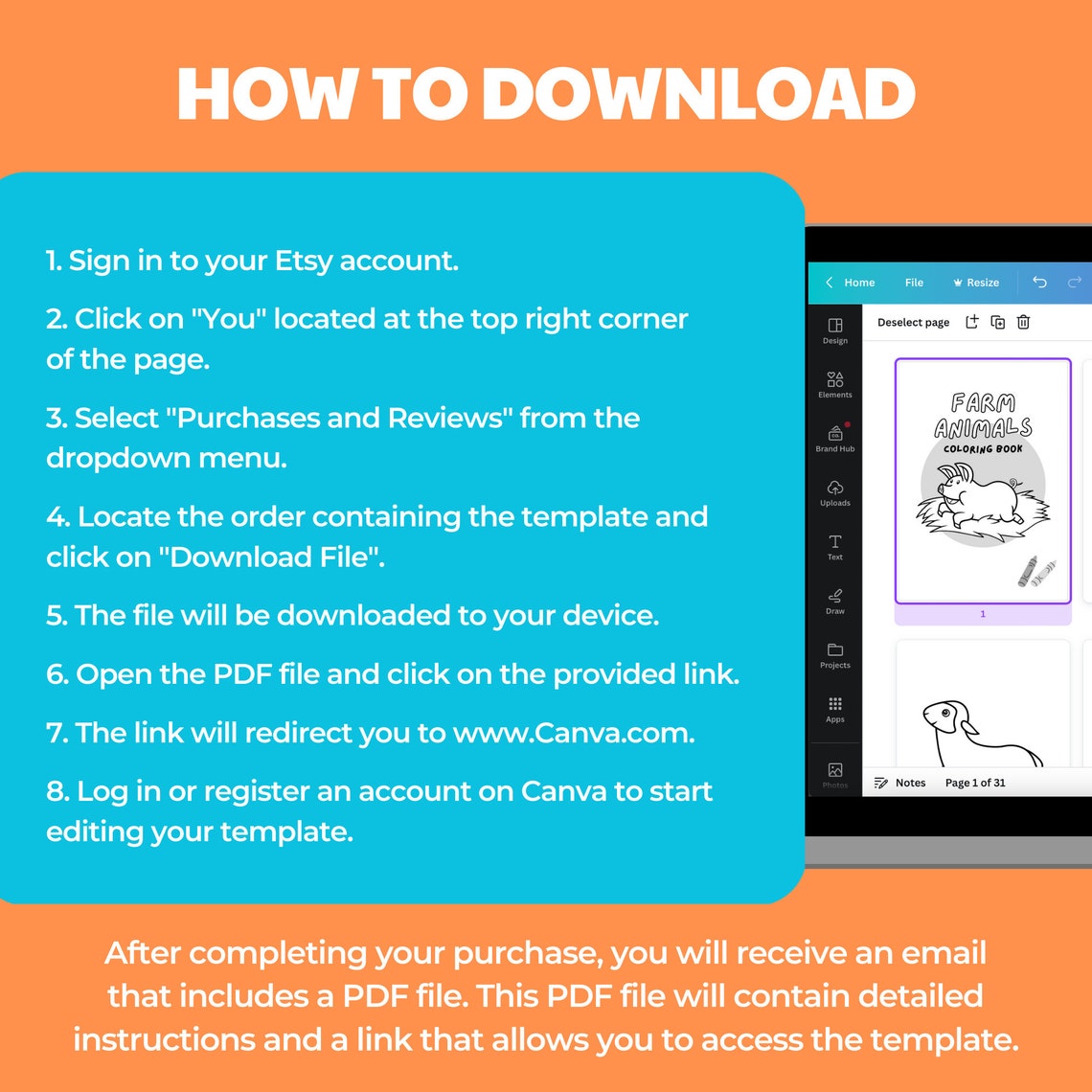 Printable and Editable Farm Animal Coloring Pages for Kids or Adults ...
