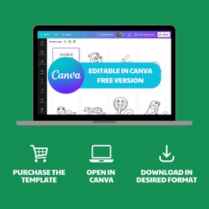 Printable and Editable Jungle Animal Coloring Pages for Kids or Adults ...