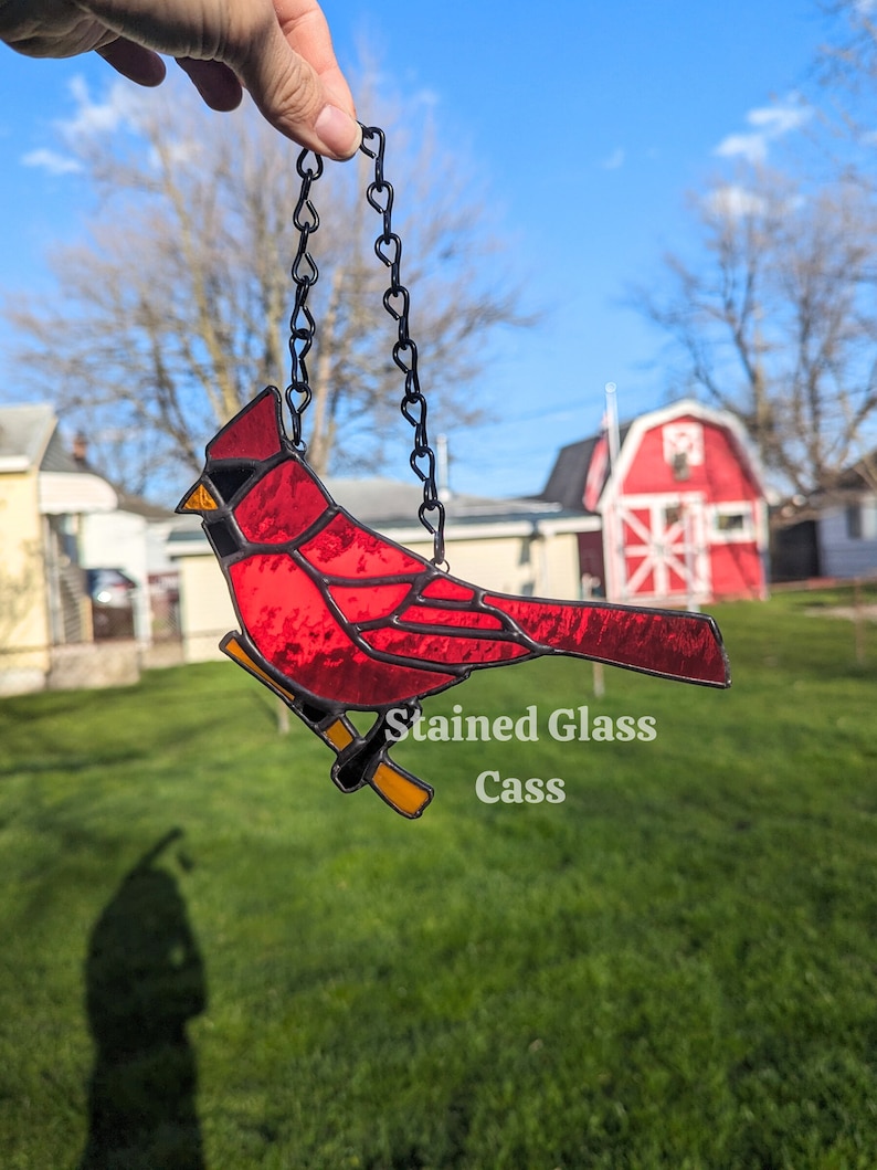 Cardinal Loved Ones Suncatcher- Small - Etsy