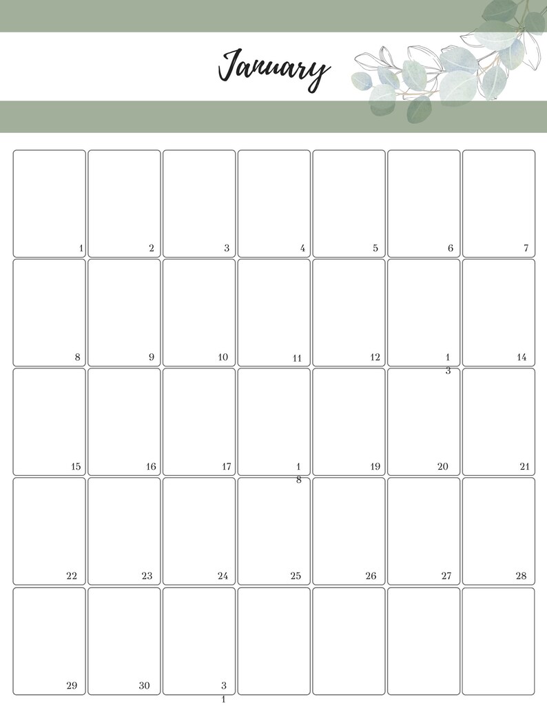 Greenery Inspired Printable Planner - Etsy