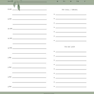 Greenery Inspired Printable Planner - Etsy