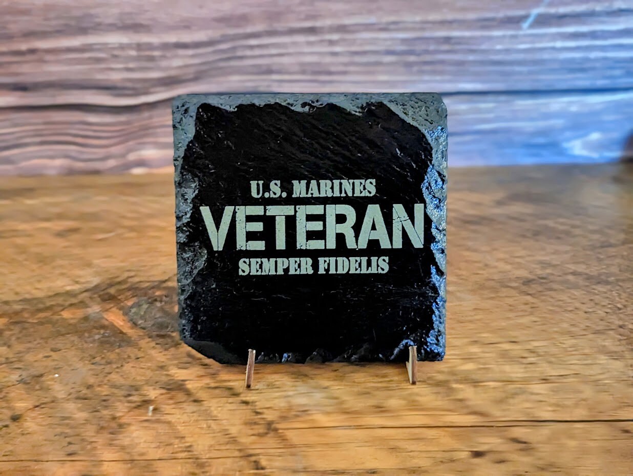 Gloss Black Military Coaster Set, Engraved Military Coasters, Military ...