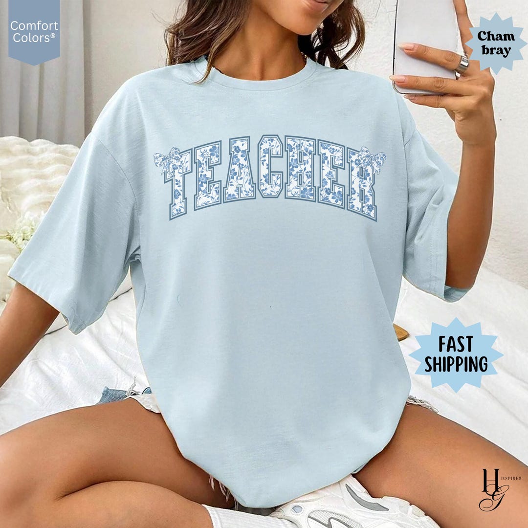 Floral Teacher Comfort Colors® Shirt Christmas Gift From Student End of ...