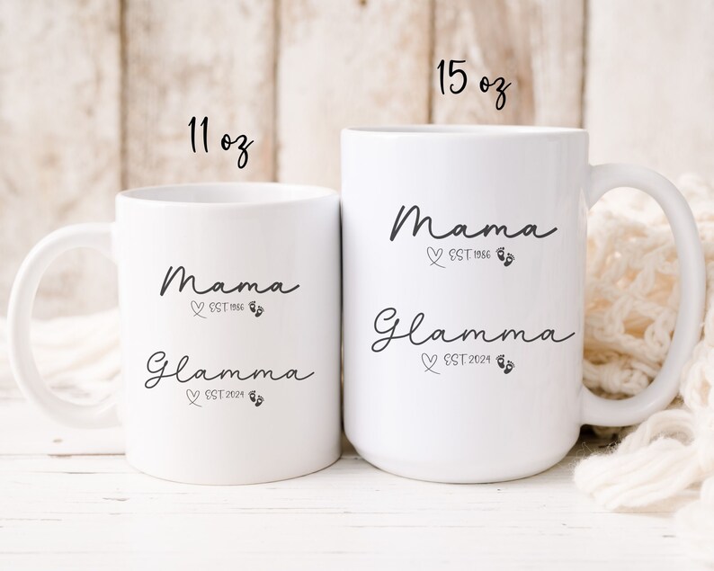Custom Glamma Gifts, Glamma Est 2024 Mug, Glamma Mug, First Mothers Day ...