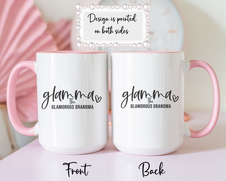 Pink Glamma Cups, Glamma Mugs, Glamma Gifts, New Grandma Christmas Gifts, New Grandma Mug ...