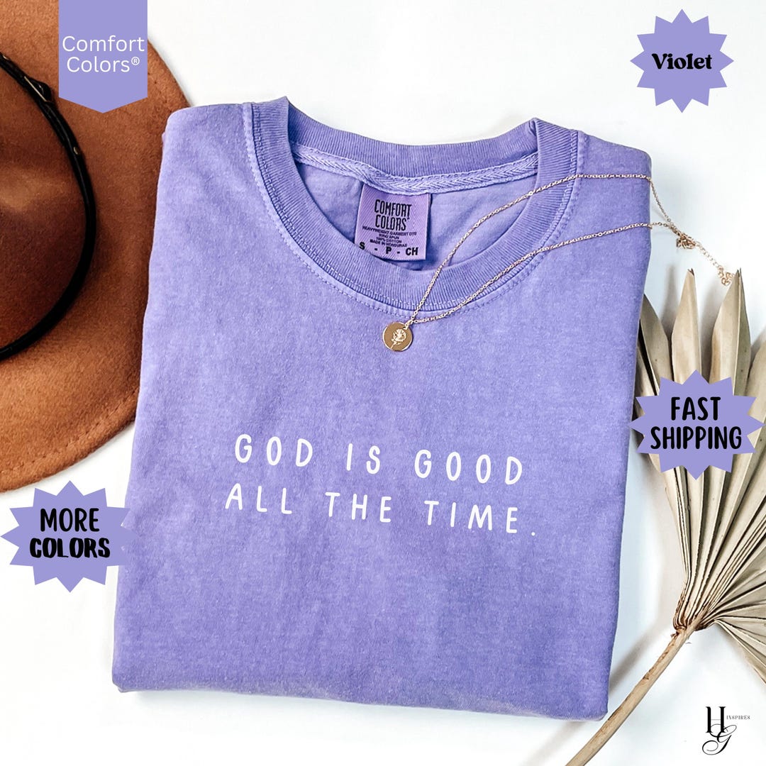 God is Good Christian Aesthetic Comfort Colors® Oversized Faith Tshirt ...