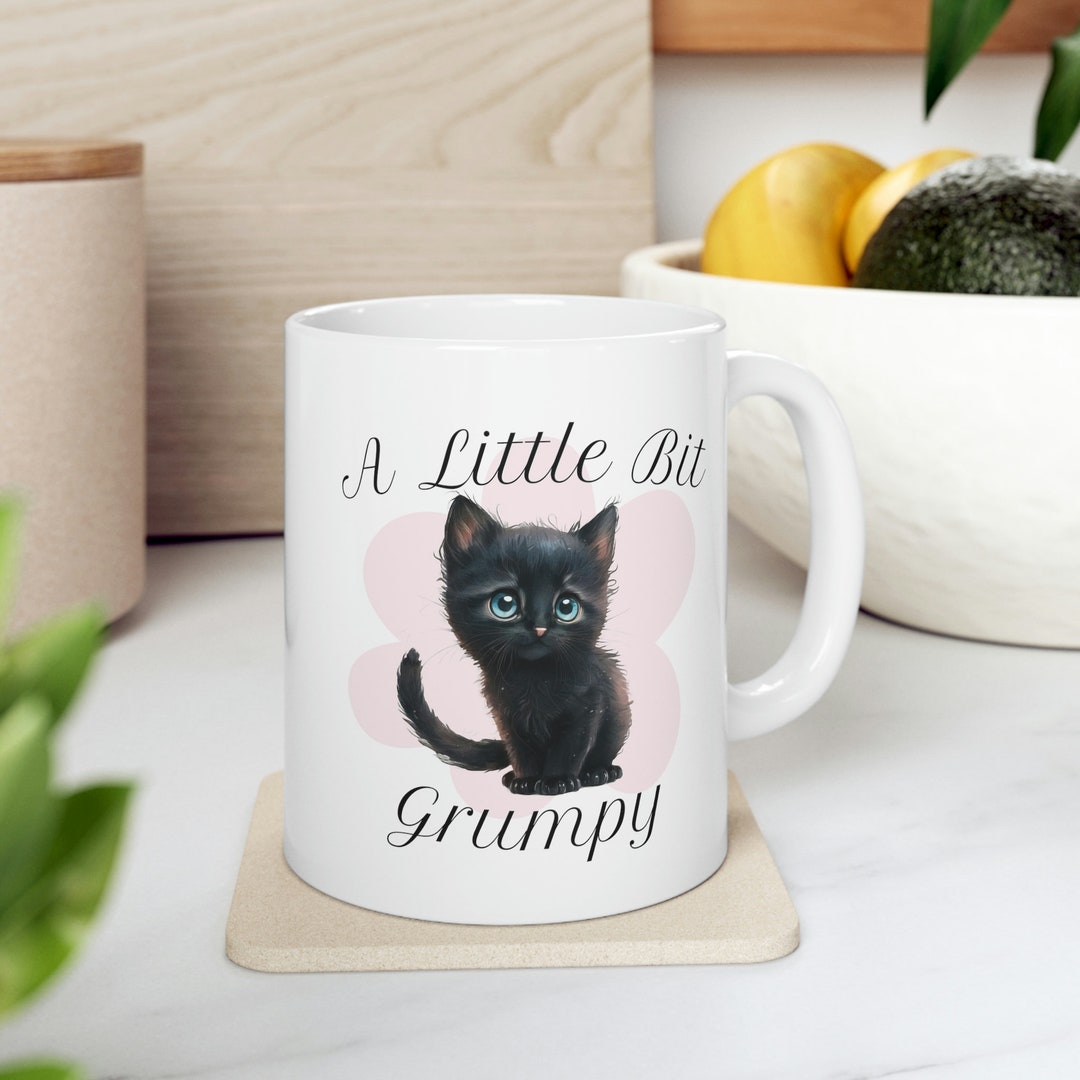 A Little Bit Grumpy, Misanthrope, Anti-social, Cute Cat Mug, Cat Mug ...
