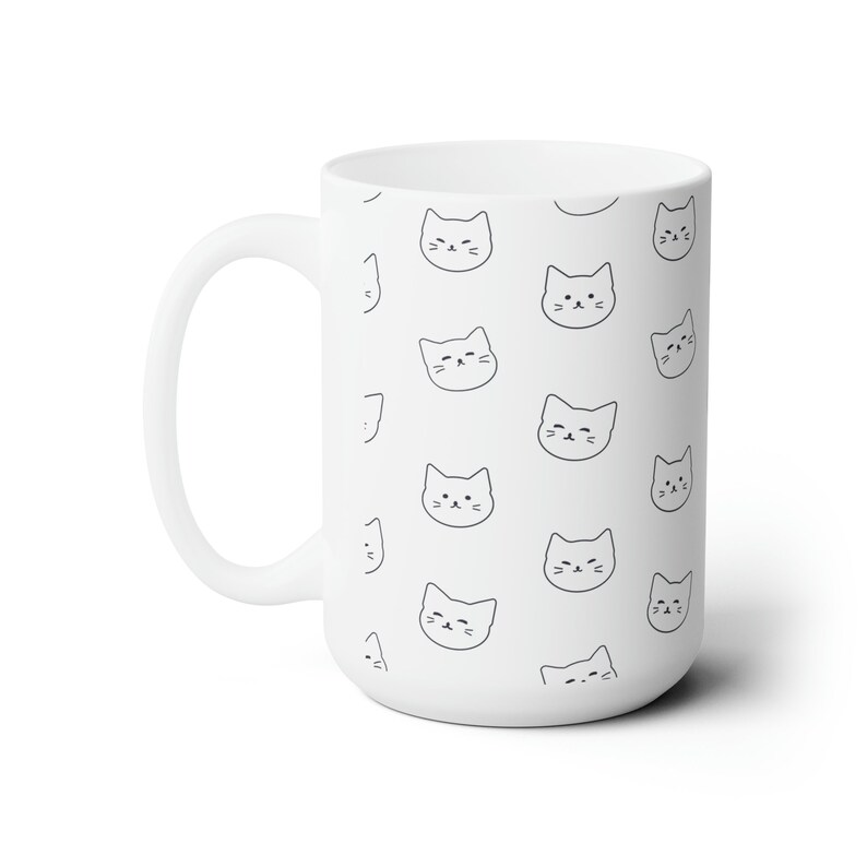 Minimalist Cat Mug, Cat Lover, Cat Mug, Cat Mom, Gift for Cat Mom, Cat ...