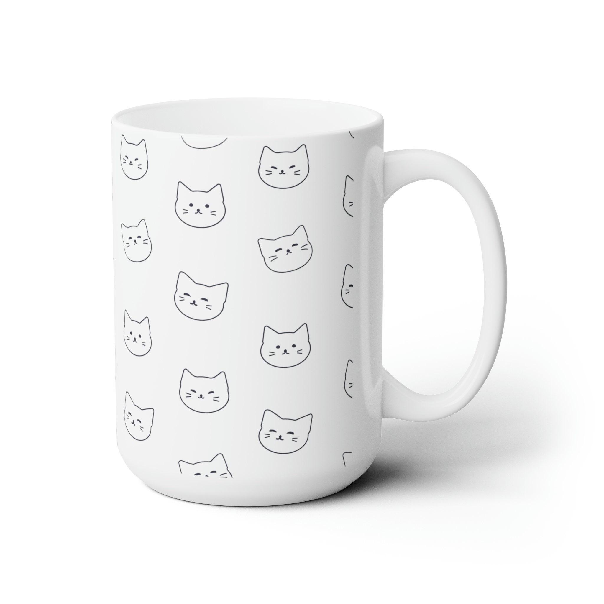 Minimalist Cat Mug, Cat Lover, Cat Mug, Cat Mom, Gift for Cat Mom, Cat ...