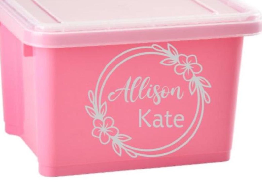 Kids Name Decal, Milestone Tote Decal, Organization Stickers, Monogram ...