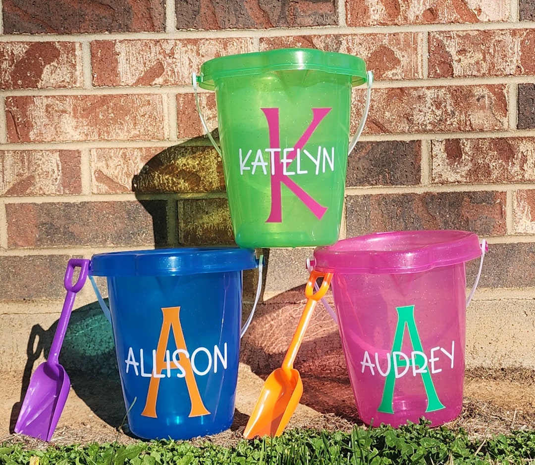 Personalized Kids Beach Bucket, Kids Beach Party Favors, Kids Party ...