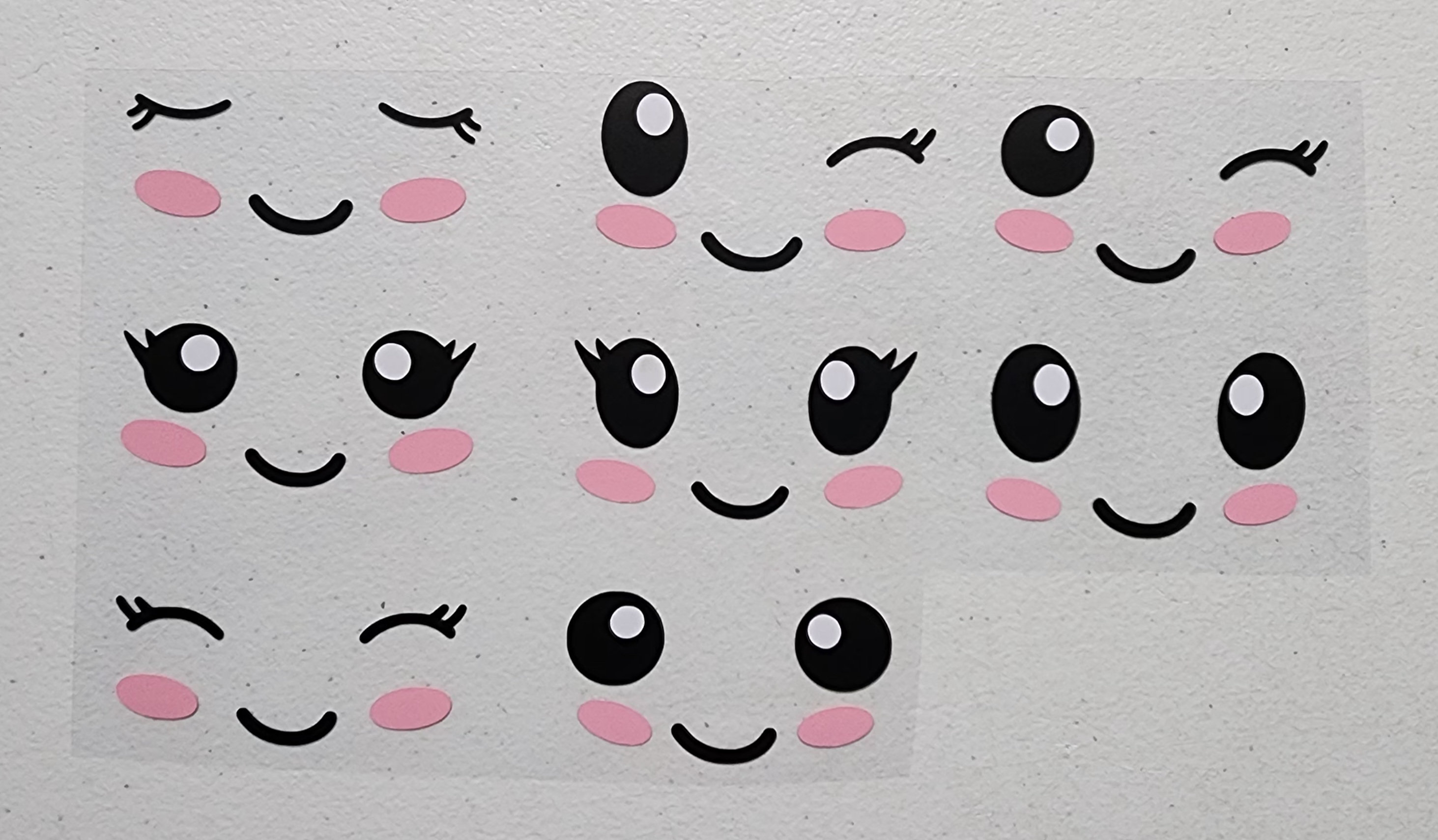 Kawaii Face Vinyl Decals, Cute Face Decals, Marshmallow Face Decals ...