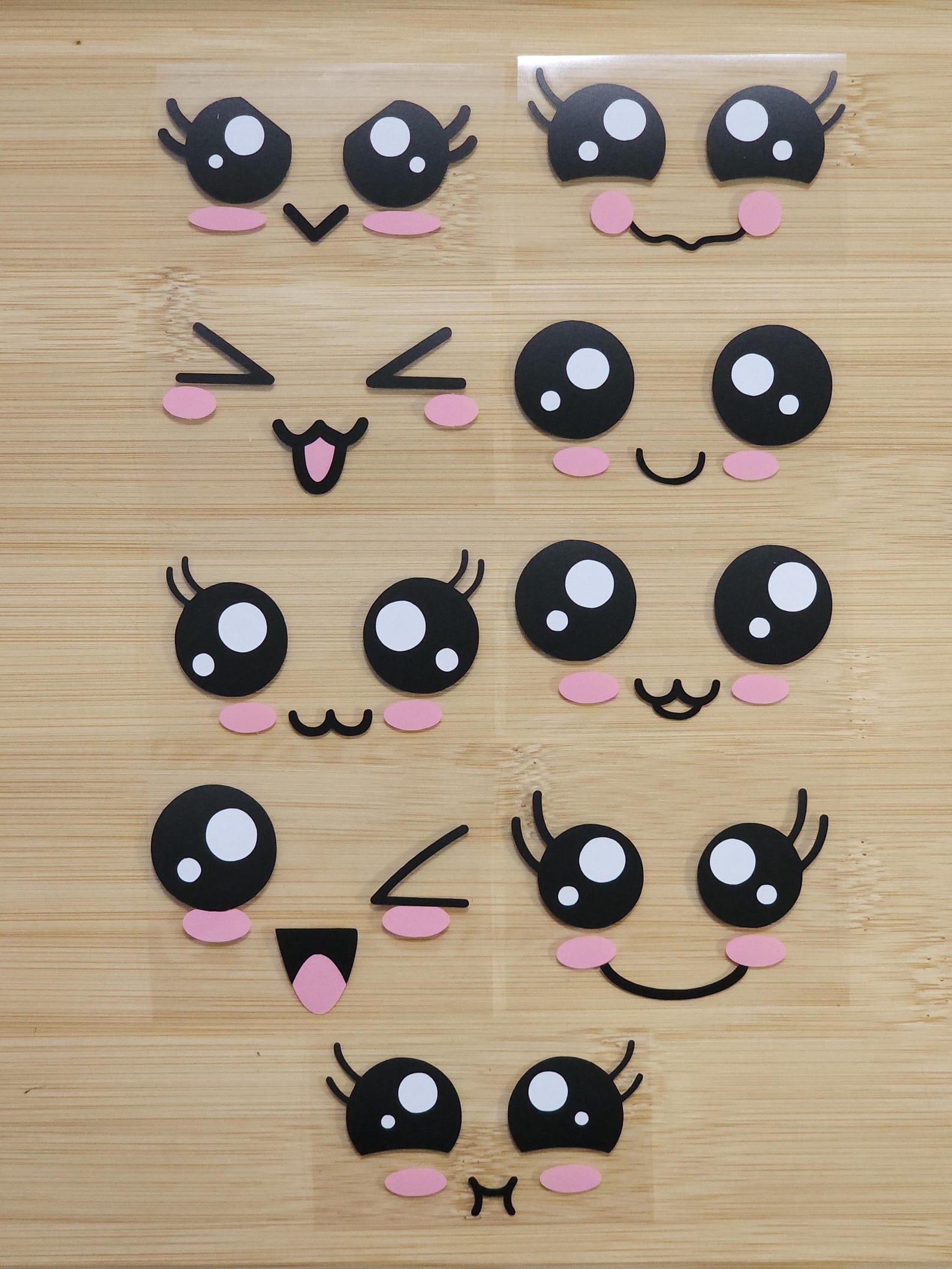 Kawaii Face Vinyl Decals, Cute Waterproof Stickers (set of 9) - Etsy