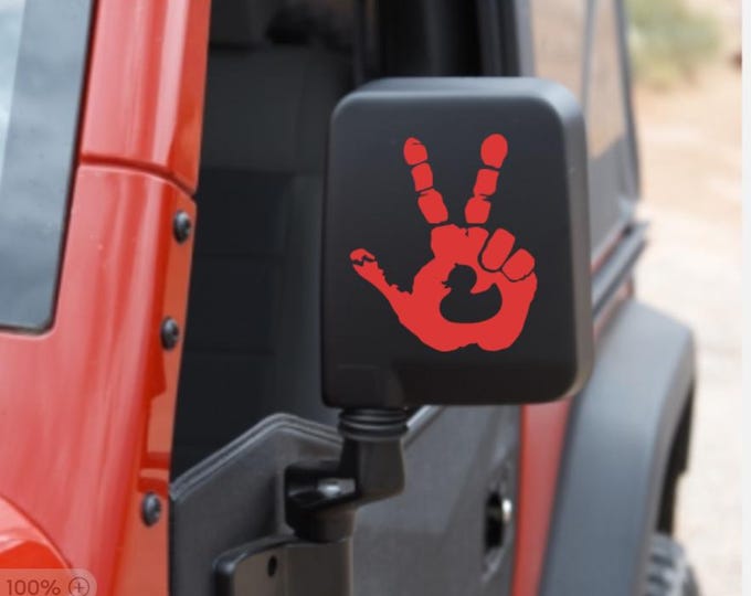 Hand "wave Dammit!" Wave Peace Wave Decal for Jeep Side Mirrors- Wave ...