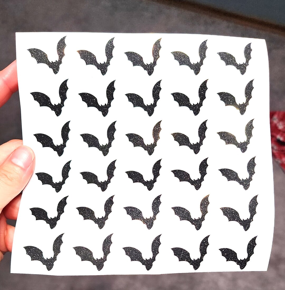 Mini Bat Decal Sheet, Bat Sticker Sheet, Halloween Stickers, Glitter ...