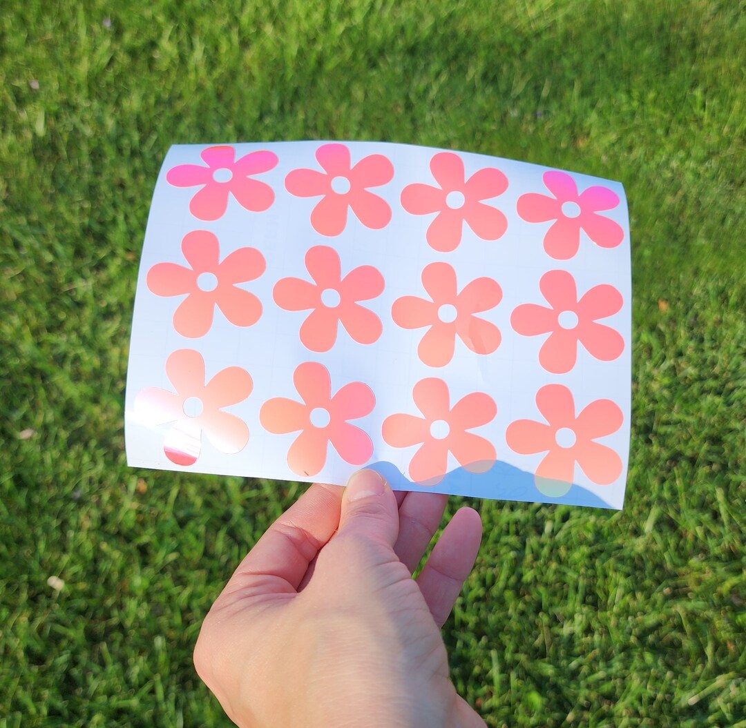 Flower Vinyl Decal Sheet, Flower Decal, Stanley Cup Sticker, Flower ...