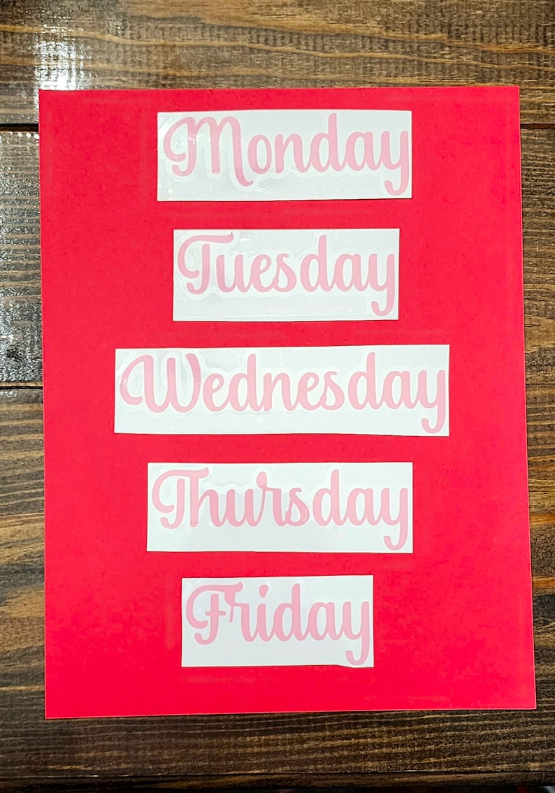 Days of the Week Label Set Days of the Week Stickers Home - Etsy