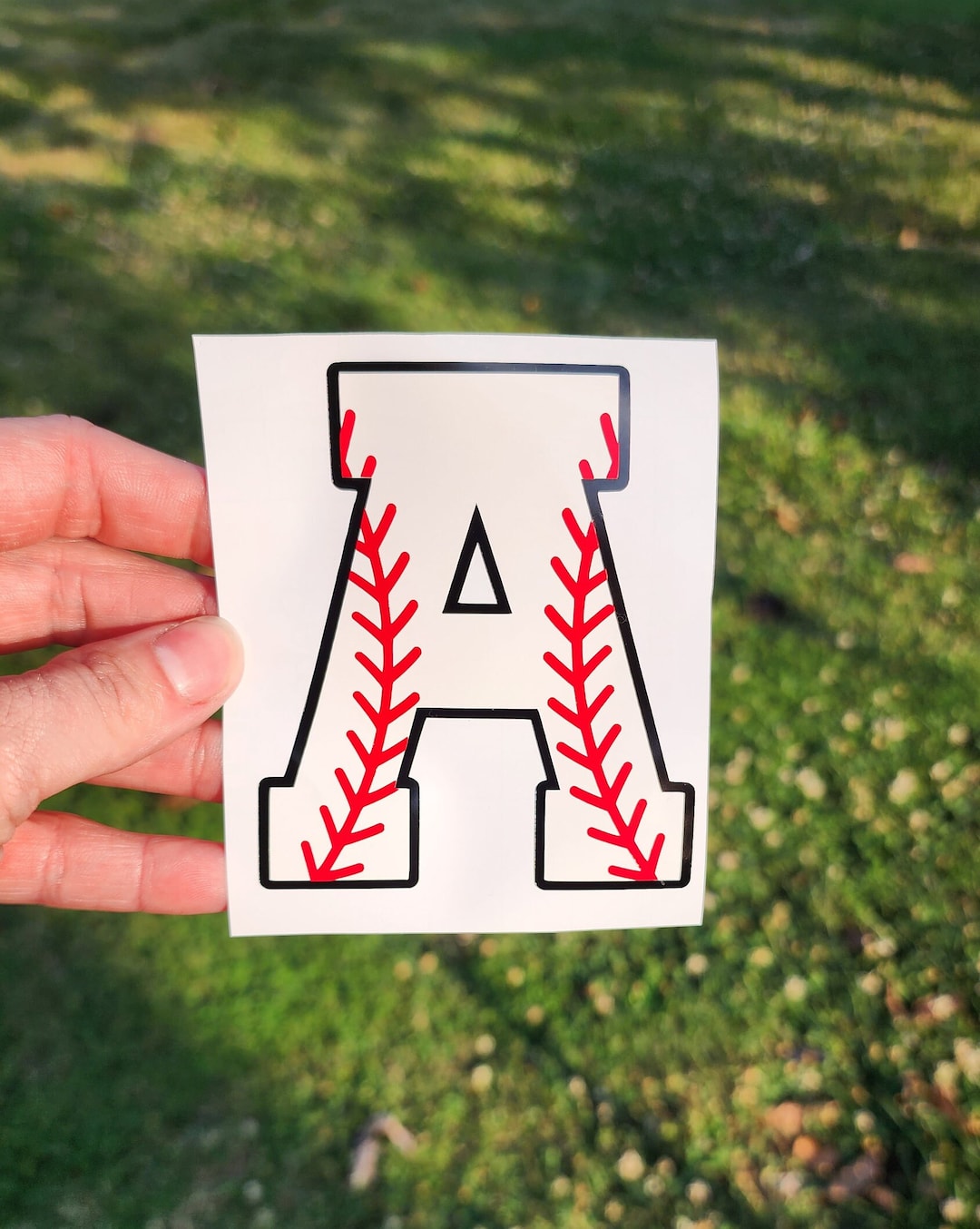 Baseball Decal, Baseball Letters, Monogram Decal, Chromebook Sticker ...