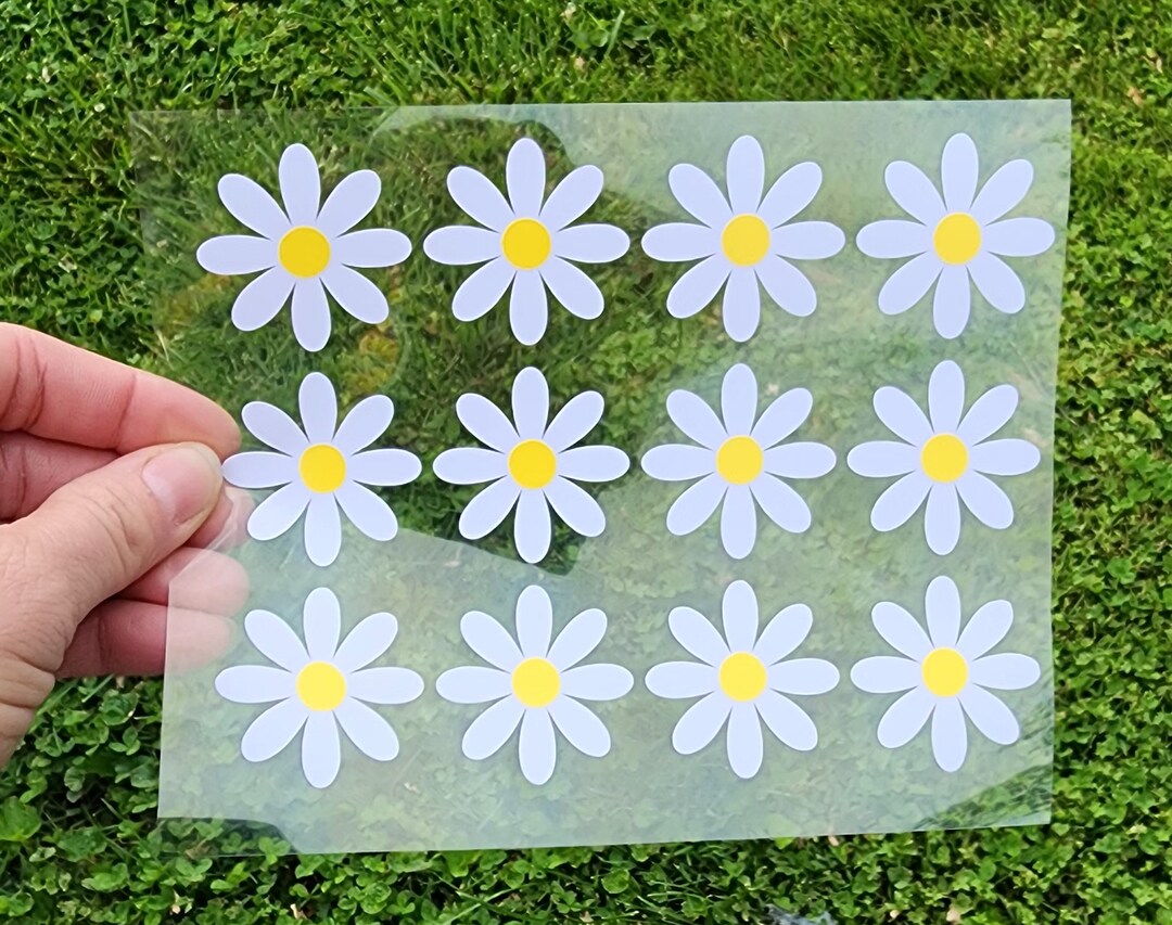 Daisy Vinyl Decal Sheet, Flower Decal, Flower Tumbler Sticker, Flower ...