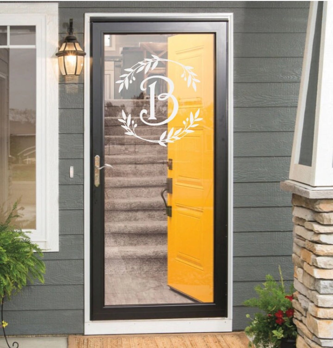 Front Door Decal, Monogram Door Decal, Storm Door Decal, Family Name ...