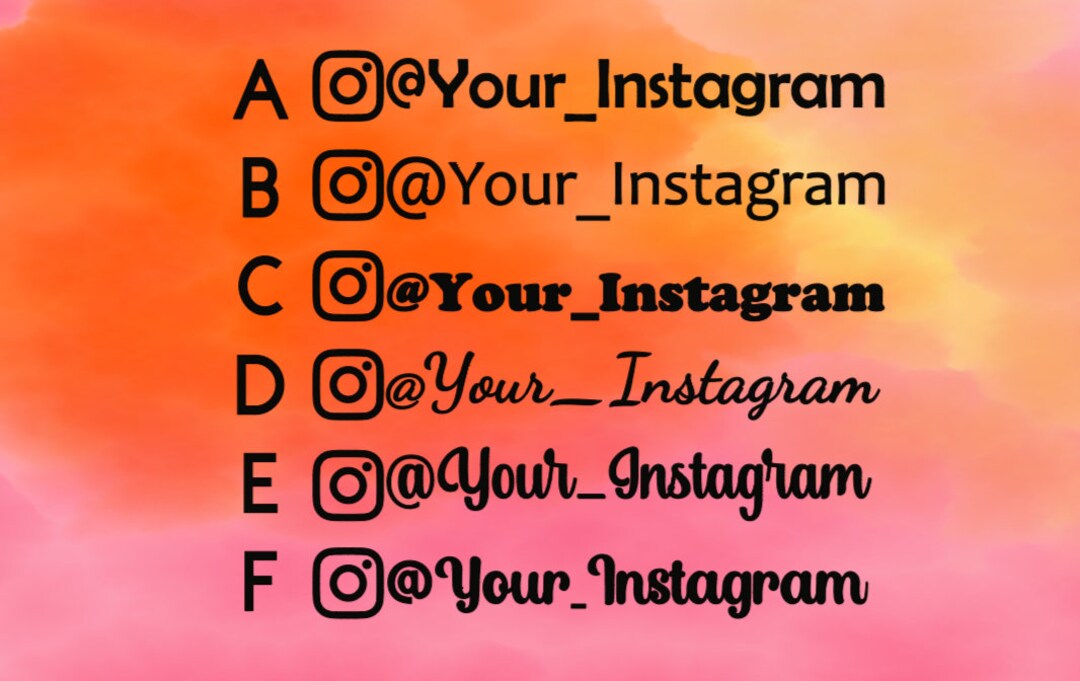 Instagram Decal, Car Decal, Business Name Decal, Social Media Tag, - Etsy