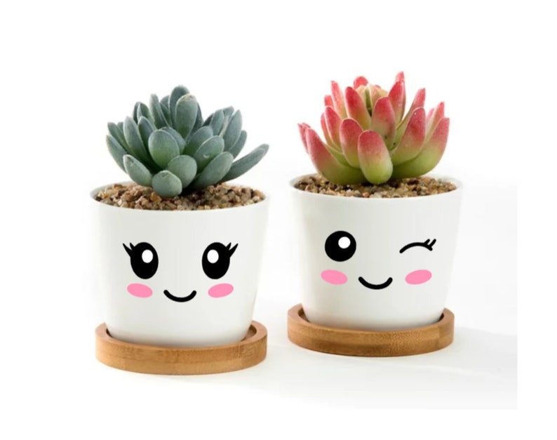 Kawaii Face Vinyl Decals, Cute Face Decals, Marshmallow Face Decals ...