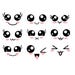 Kawaii Face Vinyl Decals, Cute Waterproof Stickers (set of 9) - Etsy