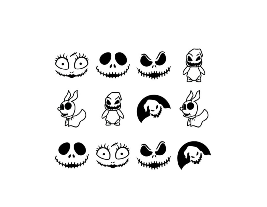 Nightmare Before Christmas Decal, Set of 12 for Christmas Ornaments ...