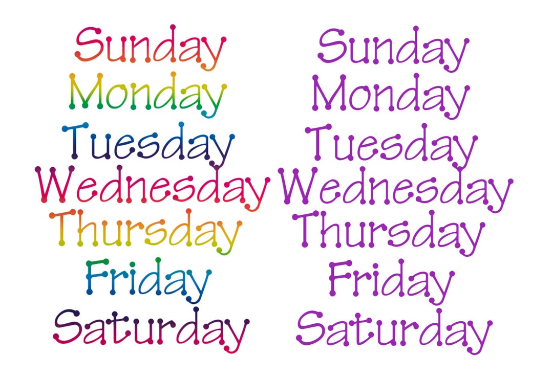 Days of the Week Label Set, Days of the Week Stickers, Home ...