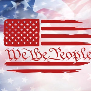 We the People Flag Decal, American Flag Sticker, Patriotic Decal ...