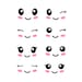 Kawaii Face Vinyl Decals, Cute Waterproof Stickers (set of 8) - Etsy