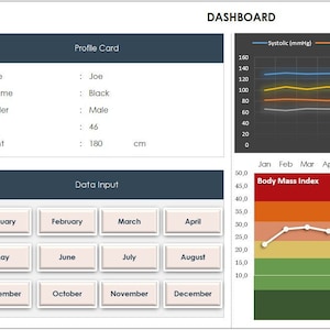 Health Tracker Excel Template, Monthly Health Tracker Excel Template ...